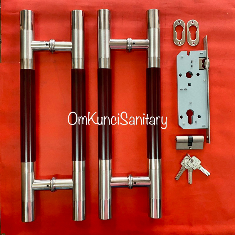 Jual Pull Handle Pintu Double Rumah Bulat Motif Kayu Tarikan Pintu ...