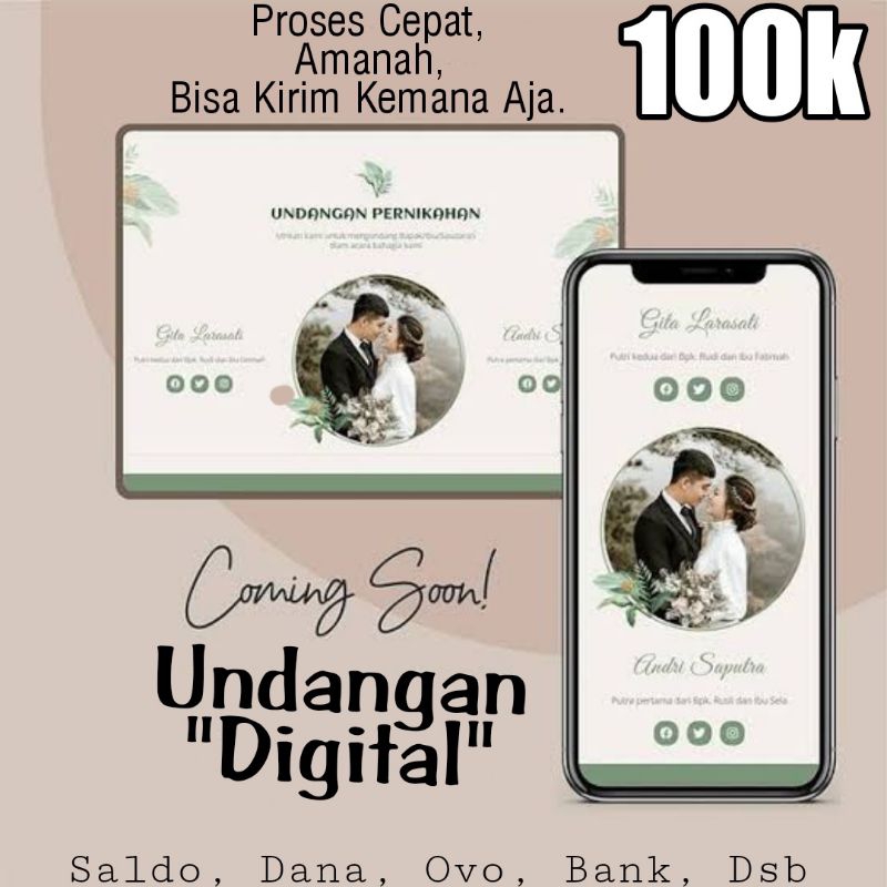 Jual Undangan Digital Pernikahan Sesuai Request Bisa Apa Apa Aja ...