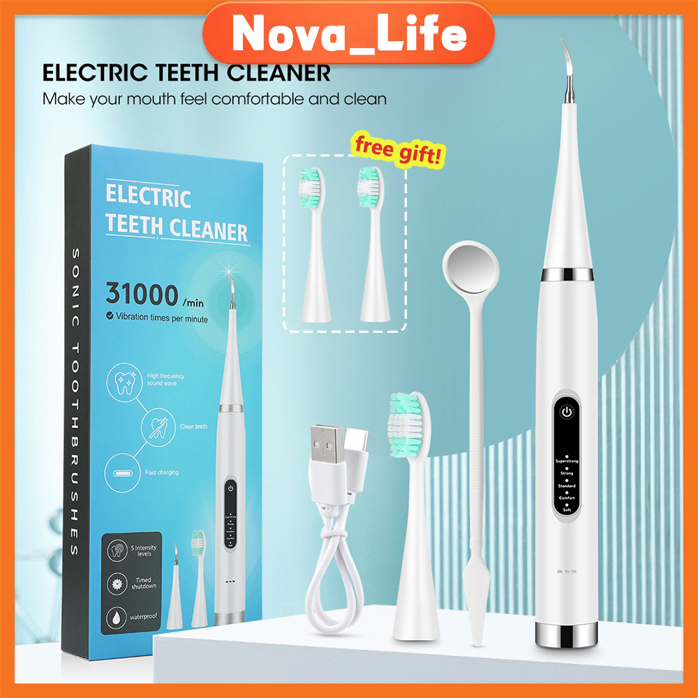 Jual 5 IN 1 Tool Dental Scaler Electric Ultrasonic Toothbrush Portable ...