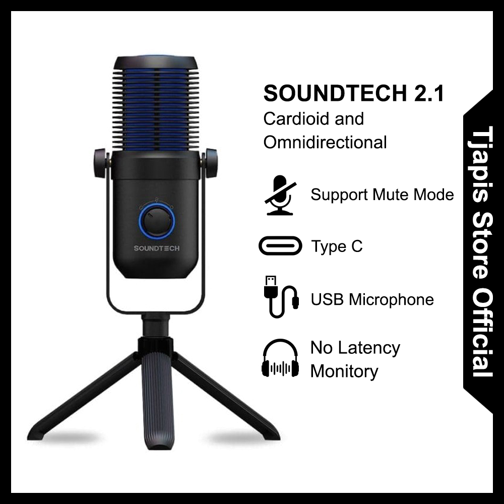 Jual SOUNDTECH 2.1 USB CONDENSER MICROPHONE CARDIOID AND OMNIDIRECT FOR ...