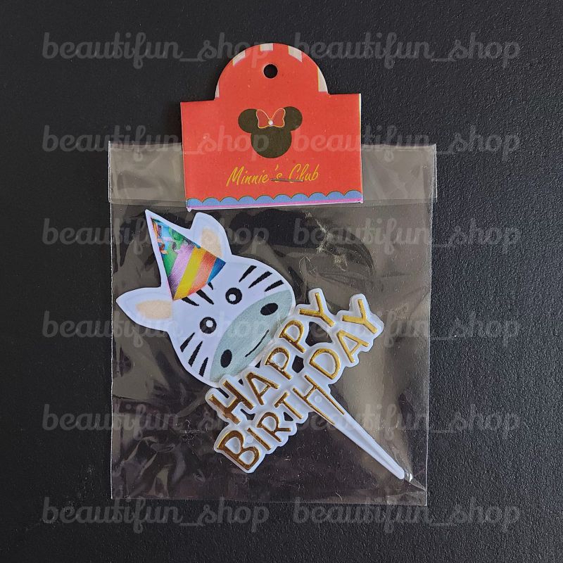Jual Topper happy birthday kartun hewan | hiasan kue ulang tahun anak ...