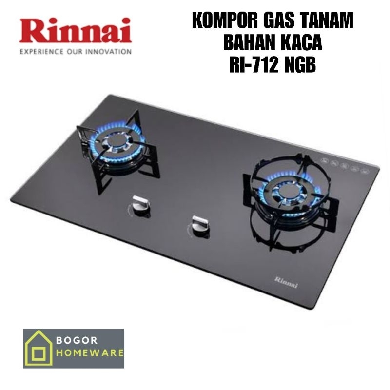 Jual (KHUSUS GOJEK) KOMPOR GAS TANAM RINNAI KACA 2 TUNGKU RB 712 NGB / RB 217 NG | Shopee Indonesia