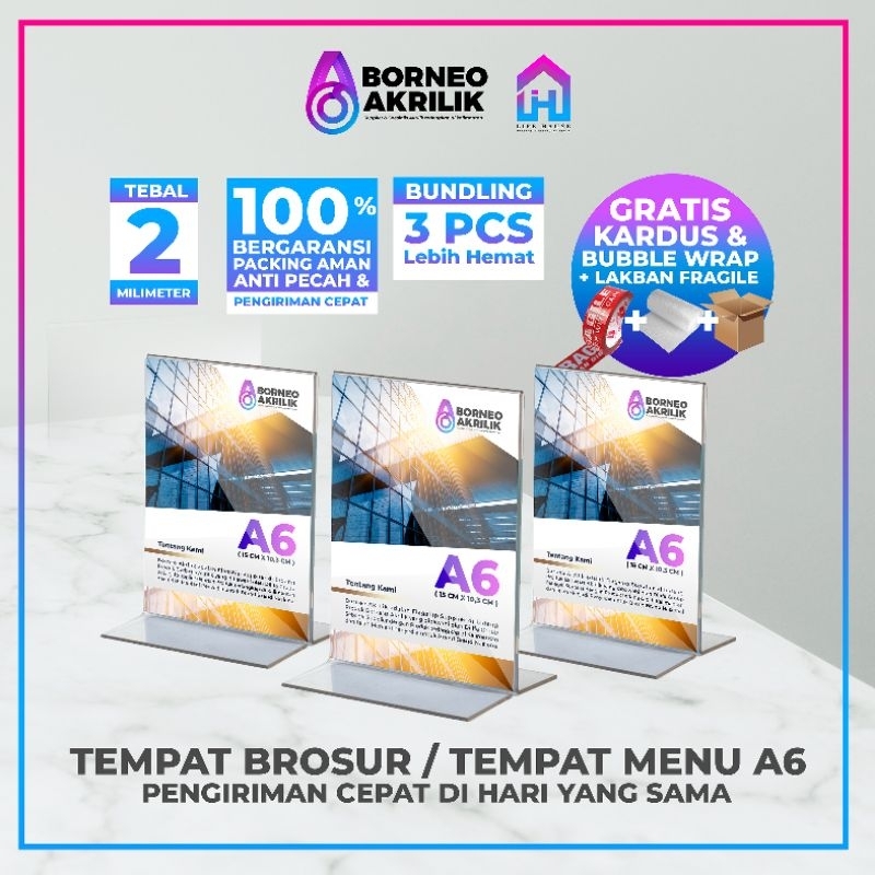 Jual AKRILIK STAND A6 (3 PCS LANGSUNG) AKRILIK STAND AKRILIK MEDIA ...