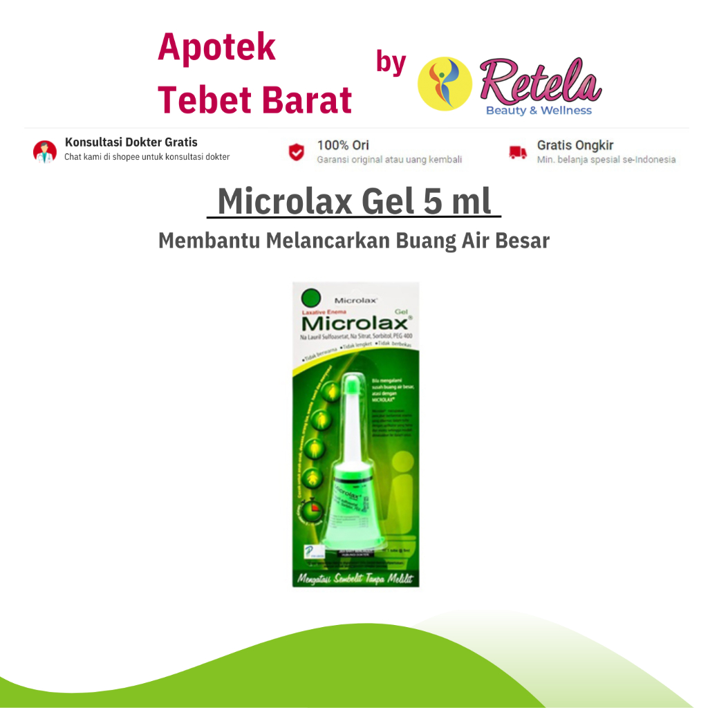 Jual MICROLAX GEL OBAT PENCAHAR 5ML | Shopee Indonesia