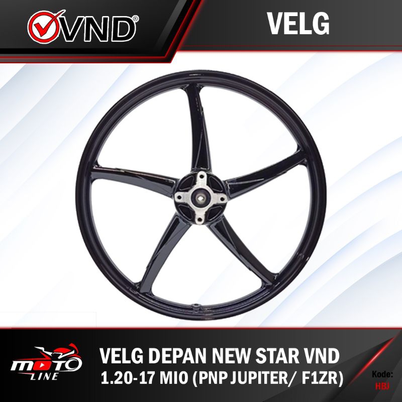 Jual Velg VND Racing New Star Depan 120x17 - Mio Sporty/F1/F1ZR/Jupiter ...