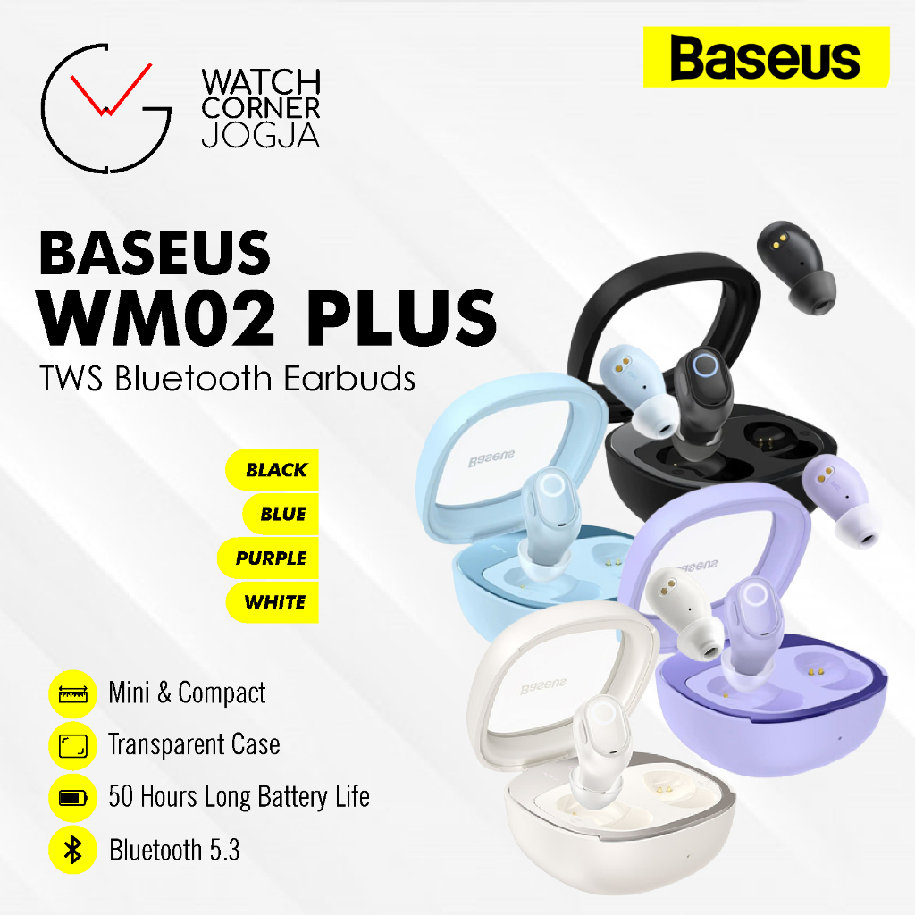 Jual BASEUS WM02 PLUS TWS Bluetooth Earphone Mini Earbuds ORIGINAL ...