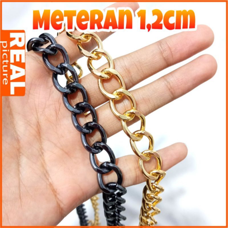 Jual TALI TAS RANTAI BESAR 1,2CM METERAN TANPA PENGAIT MURAH ...