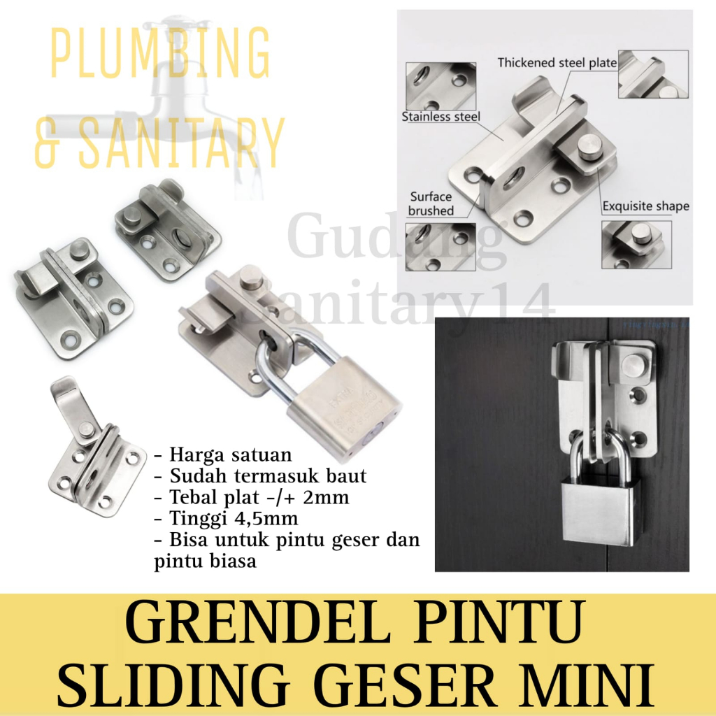 Jual grendel pintu sliding mini grendel slot pintu geser grendel ...