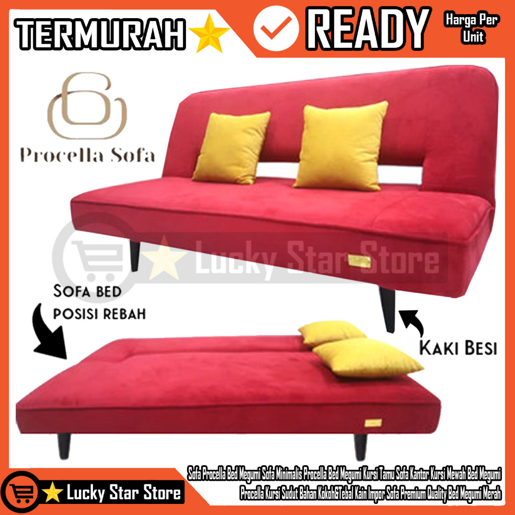 Jual [Kargo] Sofa Bed Procella Megumi Merah Kursi Tamu Sofa Bed ...