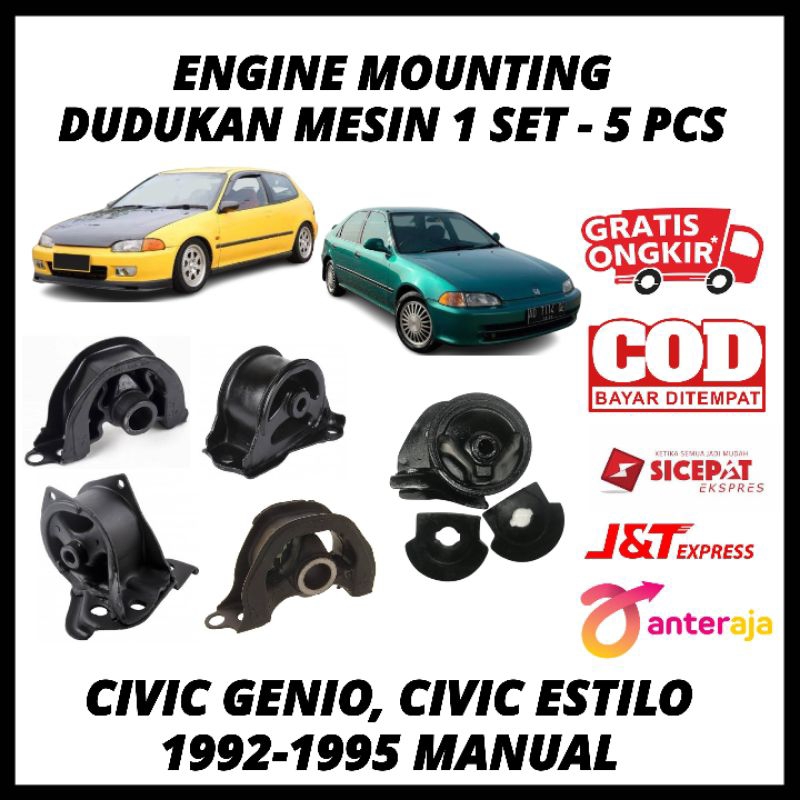 Jual Engine Mounting Dudukan Mesin Set Civic Genio, Civic Estilo 1992 ...