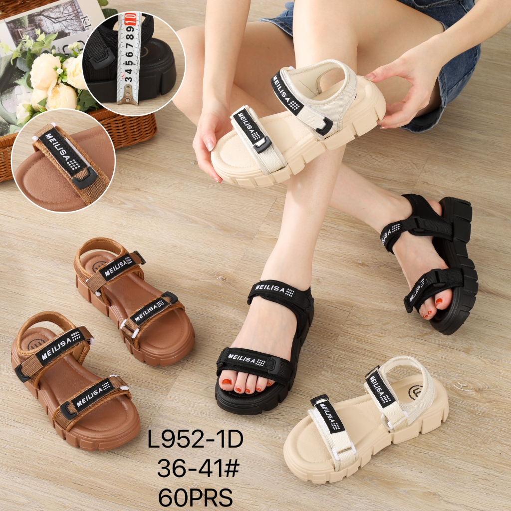 Jual SEPATU SANDAL WANITA BAHAN KARET TALI VELCRO 952 MEILLSA | Shopee ...