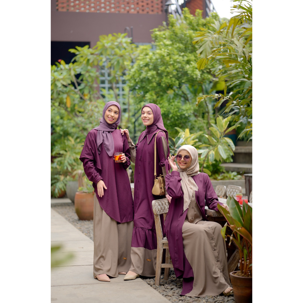 Jual Nibras Gamis Bestie Series A, B, dan C Warna Burgundy By Nibras ...