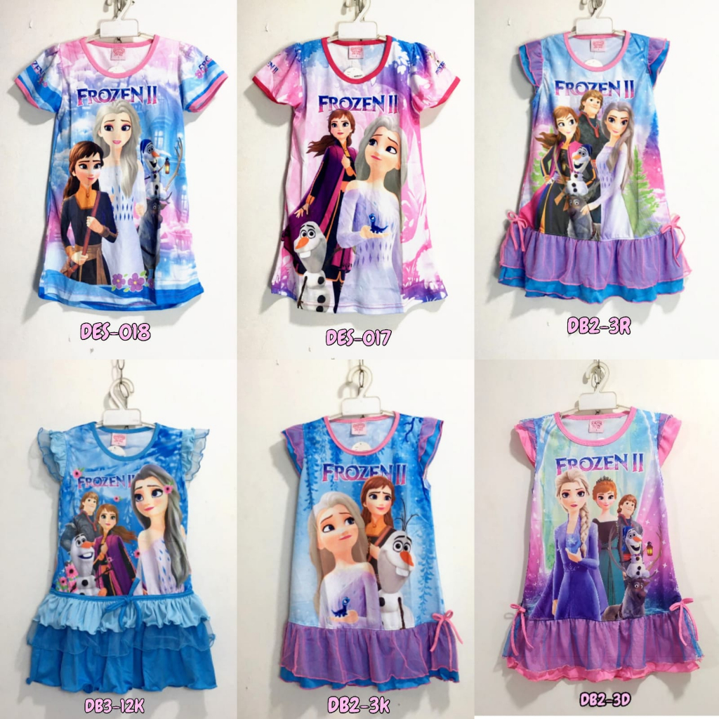Jual Dress Frozen / Daster Frozen / Dress Anak Frozen usia 4-7th / DB ...
