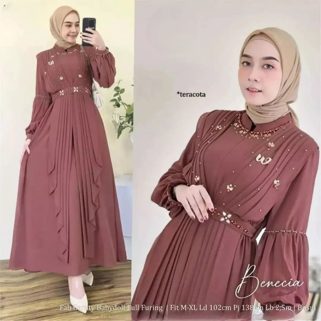 Jual Payet Benecia Dewasa / Gamis Muslim Wanita Matt Ceruty Babydoll ...
