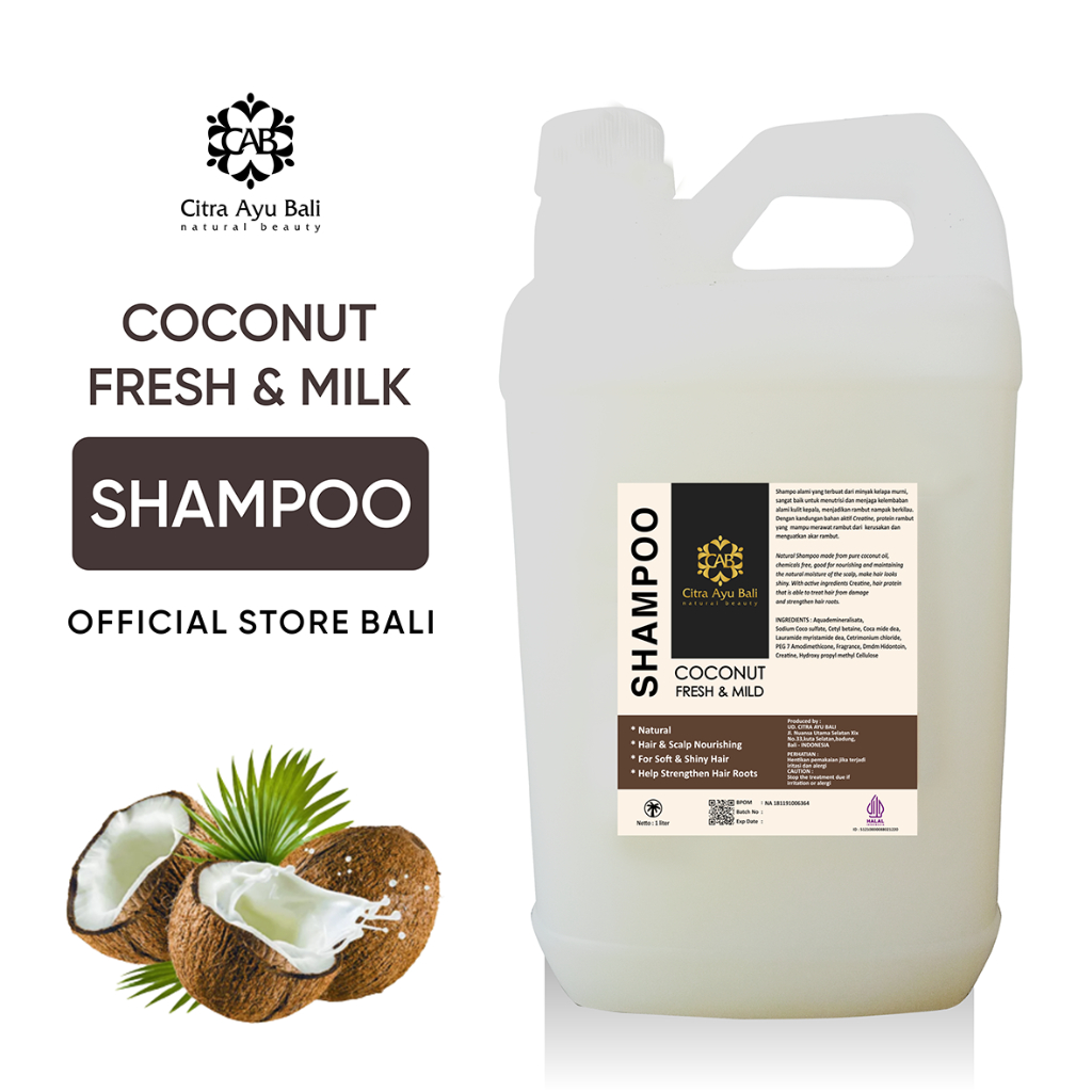 Jual CAB Coconut Fresh & Mild Natural Shampoo 5 liter - Citra Ayu Bali ...