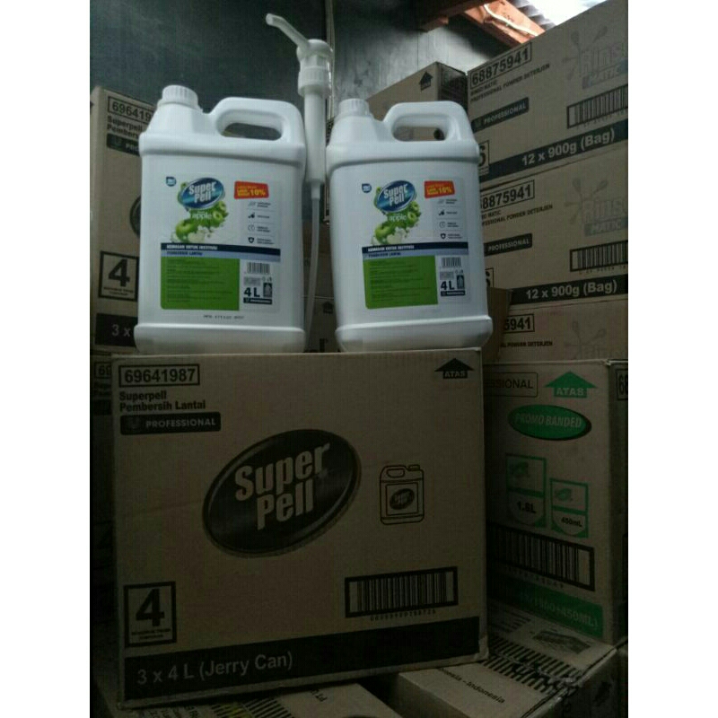 Jual SUPERPELL 4 LITER Anti Bacteria Apel. Jerigen ( Pump Galon Dijual ...