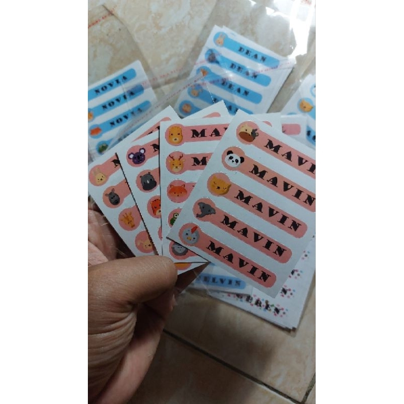 Jual sticker nama custom isi 20pcs | Shopee Indonesia