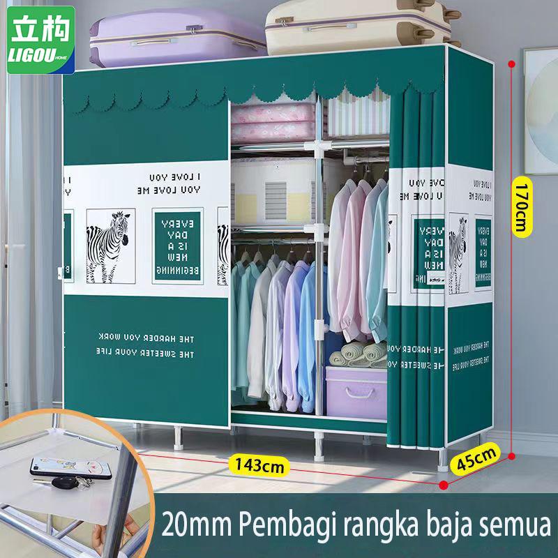 Jual 20MM Tube Lemari Kain Pakaian/ Lemari baju gantung/ portable ...