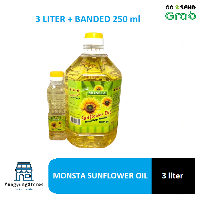 Jual Minyak Bunga Matahari / Sunflower Oil Monsta 3 Liter + Banded 250 ...
