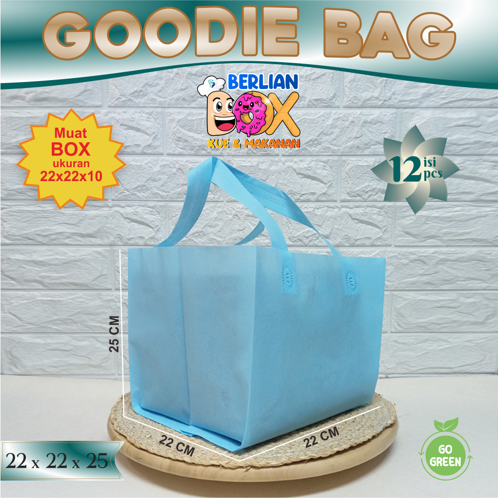 Jual Goodie Bag Box 22x22x25 cm Tas Spunbond Handle Kotak Dus Box Nasi ...