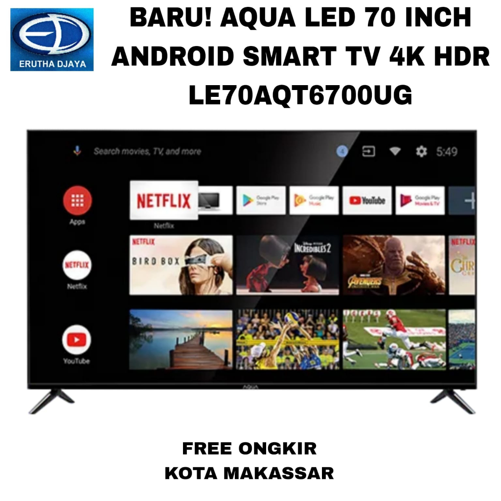 Jual AQUA LED 70 INCH ANDROID SMART TV 4K HDR LE70AQT6700UG | Shopee ...