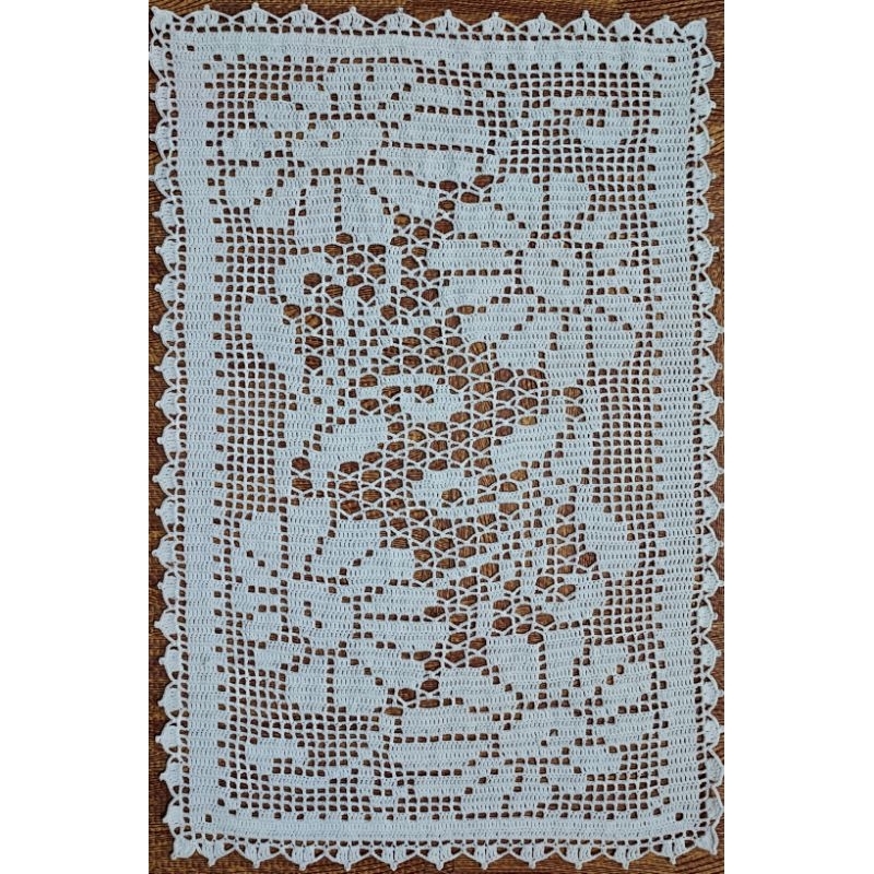 Jual taplak meja rajut persegi panjang, hande made, rajutantangan ...