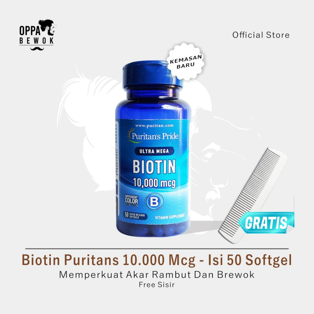 Jual RK90 PENUMBUH RAMBUT DAN BREWOK BIOTIN 10.000 Mcg Alis Kumis Jambang | Shopee Indonesia