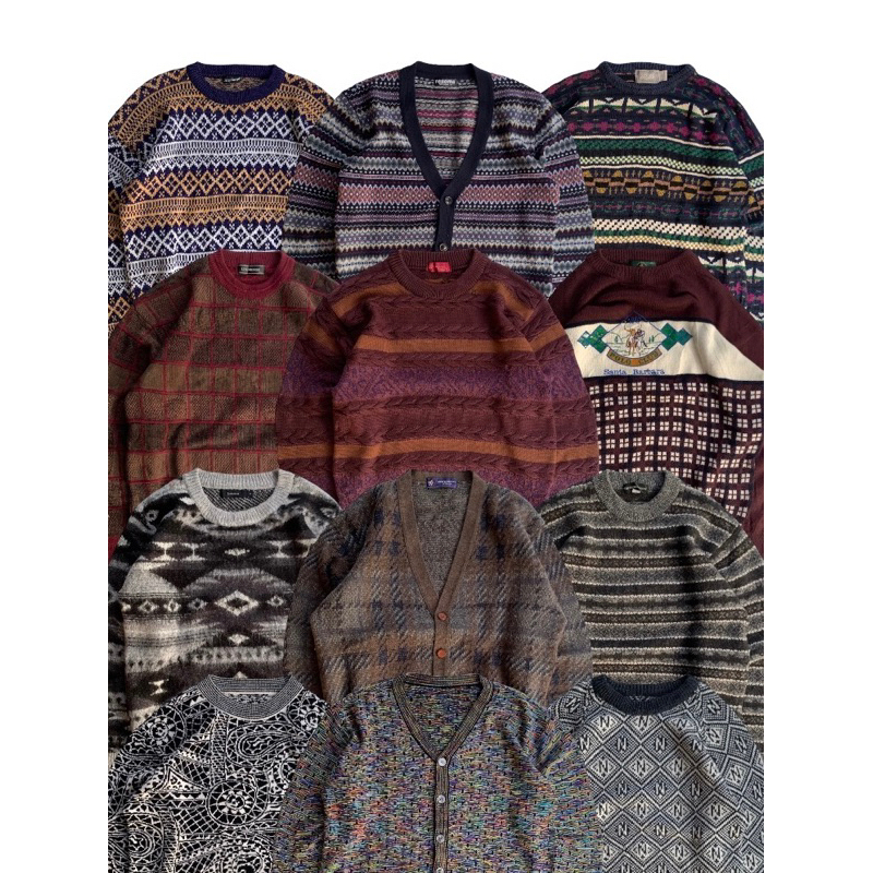 Jual KNITWEAR CARDIGAN VINTAGE 3D PATTERN/SWEATER RAJUT/SWEATER MOTIF ...