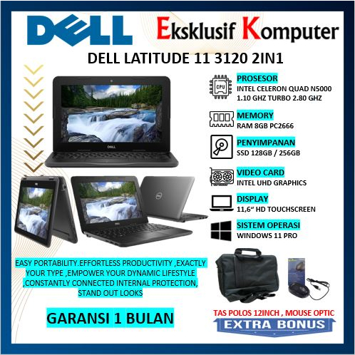 Jual LAPTOP DELL LATITUDE 11 3190 2IN1 PENTIUM SILVER N5000 RAM 8GB ...