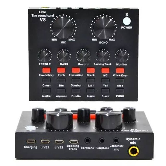 Jual Soundcard V8 V8S Bluetooth Audio Mixer USB External Broadcast ...