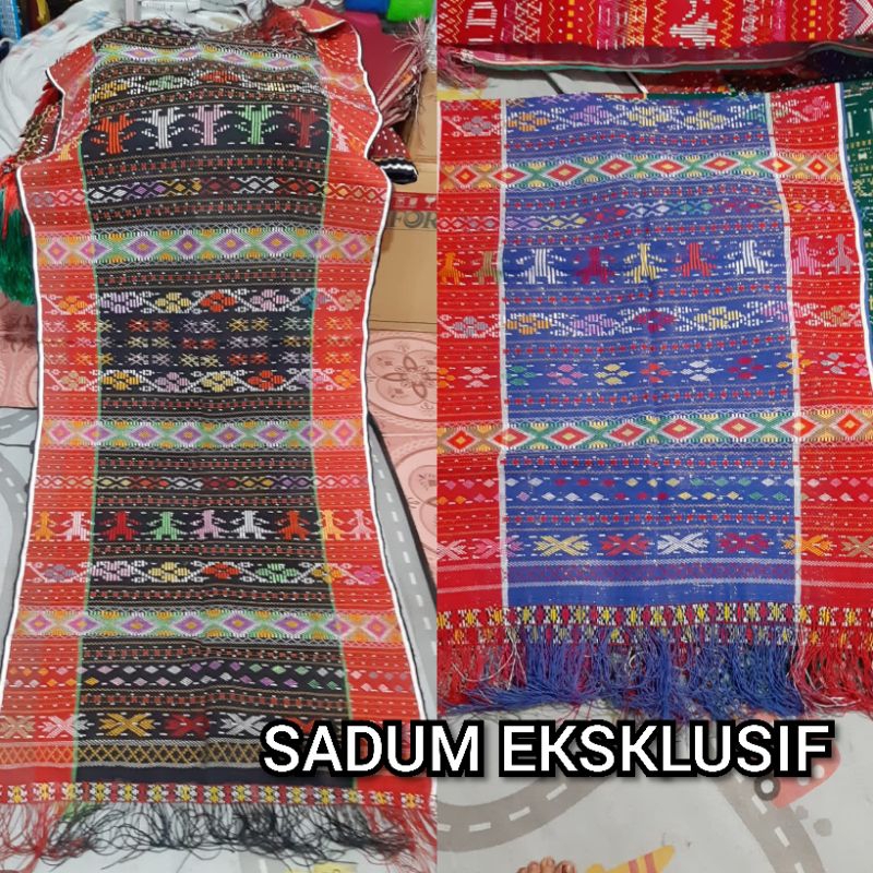 Jual ULOS SADUM EKSKLUSIF FULL PAYET ULOS SADUM MERAH BIRU KHAS BATAK TOBA | Shopee Indonesia