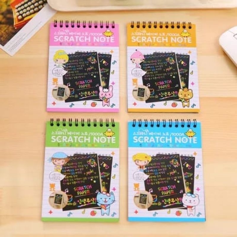 Jual Scratch Paper Note || Scratch Note || Magic Color Book || Buku ...