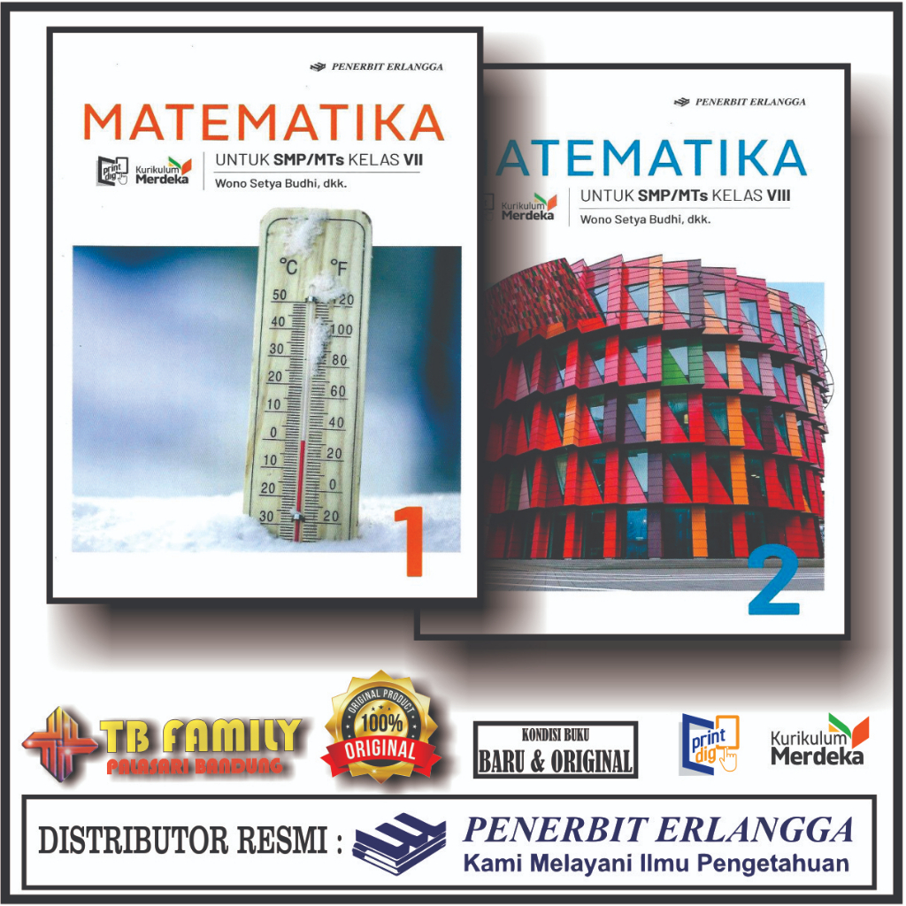 Jual Buku Matematika SMP Revisi kelas 7 8 9 KURMER Kurikulum Merdeka Penerbit ERLANGGA Baru dan ...