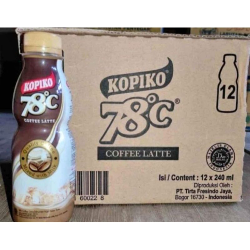 Jual kopiko 78 latte botol 240 ml isi 12 btl | Shopee Indonesia