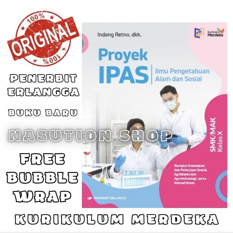 Jual Buku Proyek IPAS Rumpun Kesehatan Kelas 1 / X 10 SMK Erlangga Kurikulum Merdeka ORI ...