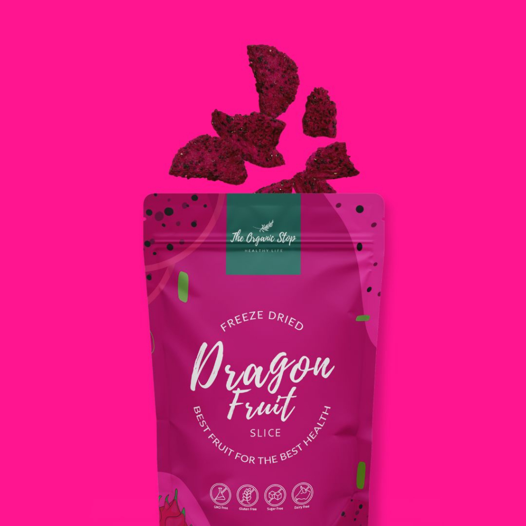 Jual TheOrganicStop Freeze Dried Dragon Fruit Buah Naga Snack Sehat Asli 14 gram | Shopee Indonesia
