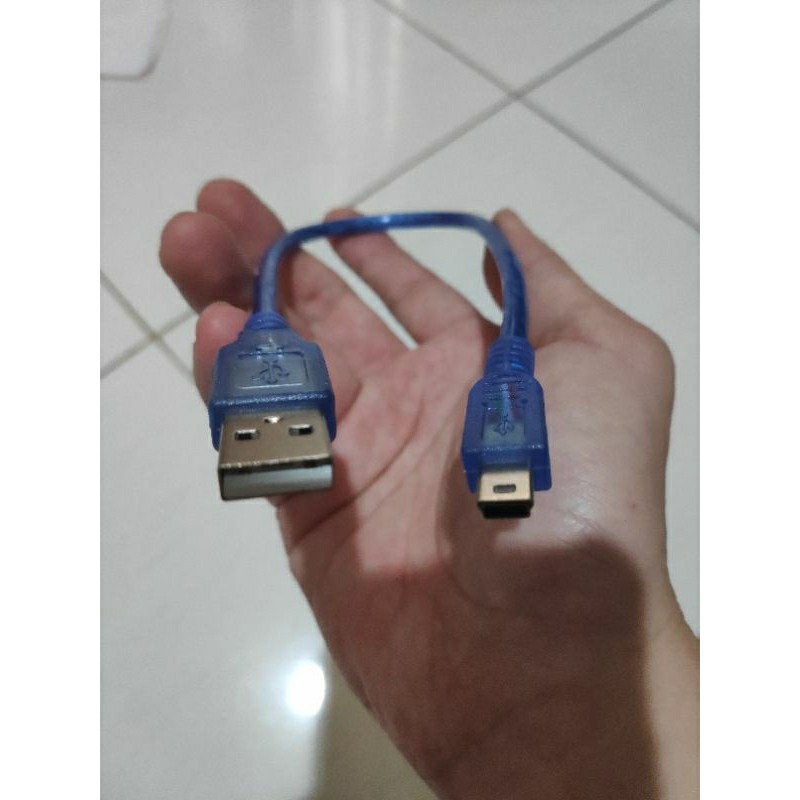 Jual Kabel data mini usb 5 pin biru 30 cm centi meter | Shopee Indonesia