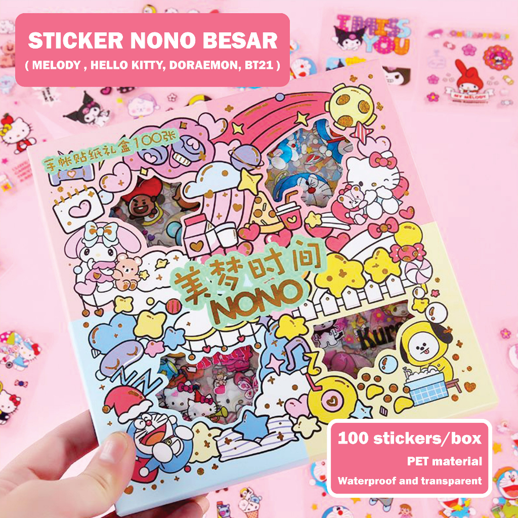 Jual Stiker Nono Waterproof Dapat Box isi 100 Lembar | Sticker Korea ...