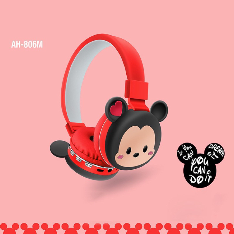 Jual [ AH-806M / 807F ] HEADPHONE BANDO BLUETOOTH/WIRELESS KARAKTER KAWS / SUPERMARIO / DONALD ...