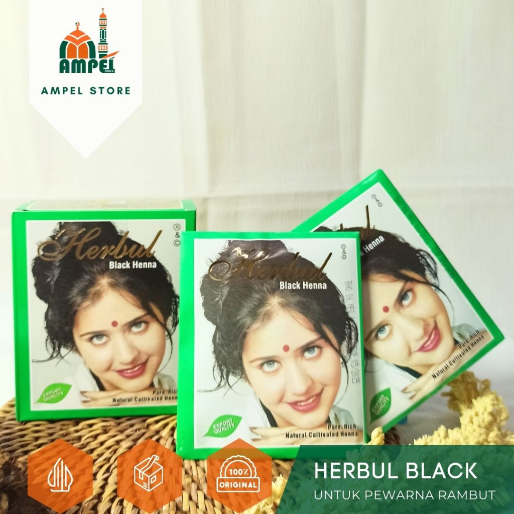 Jual Semir Pewarna Rambut HERBUL Aman Terbuat Bahan Pilihan Warna Hitam ...