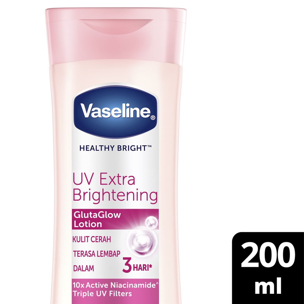Jual Vaseline Lotion Healthy Bright UV Extra Brightening 200ml | Shopee Indonesia