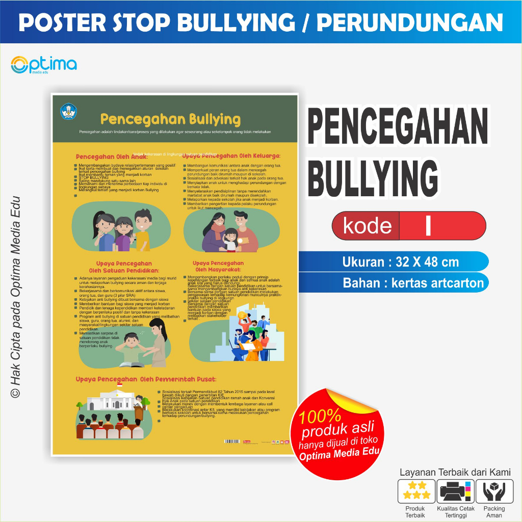 Jual Poster Stop Bullying dan Perundungan BK Untuk SD, SMP, SMA, SMK, Madrasah, Umum, dll ...