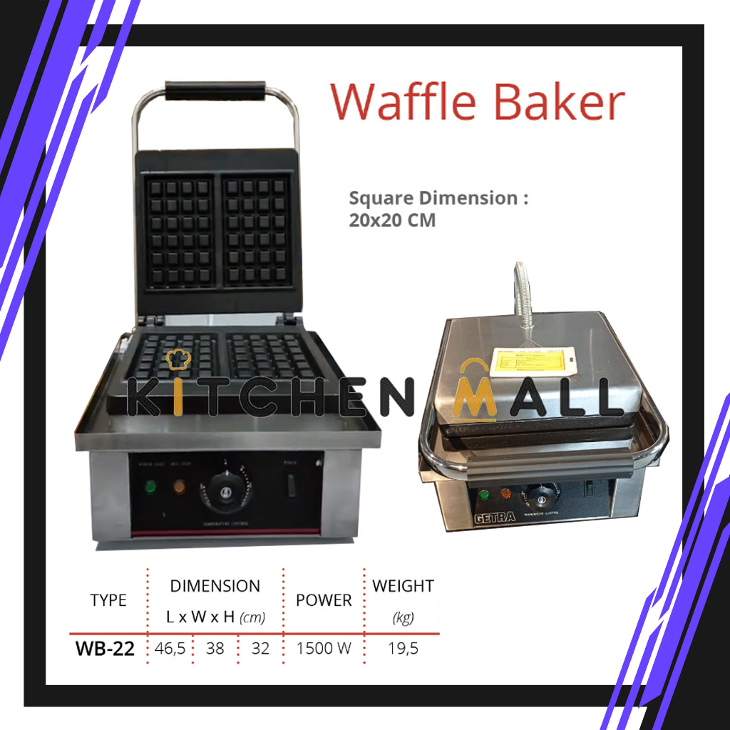 Jual Getra WB-22 waffle baker - mesin waffle berbentuk kotak | Shopee ...