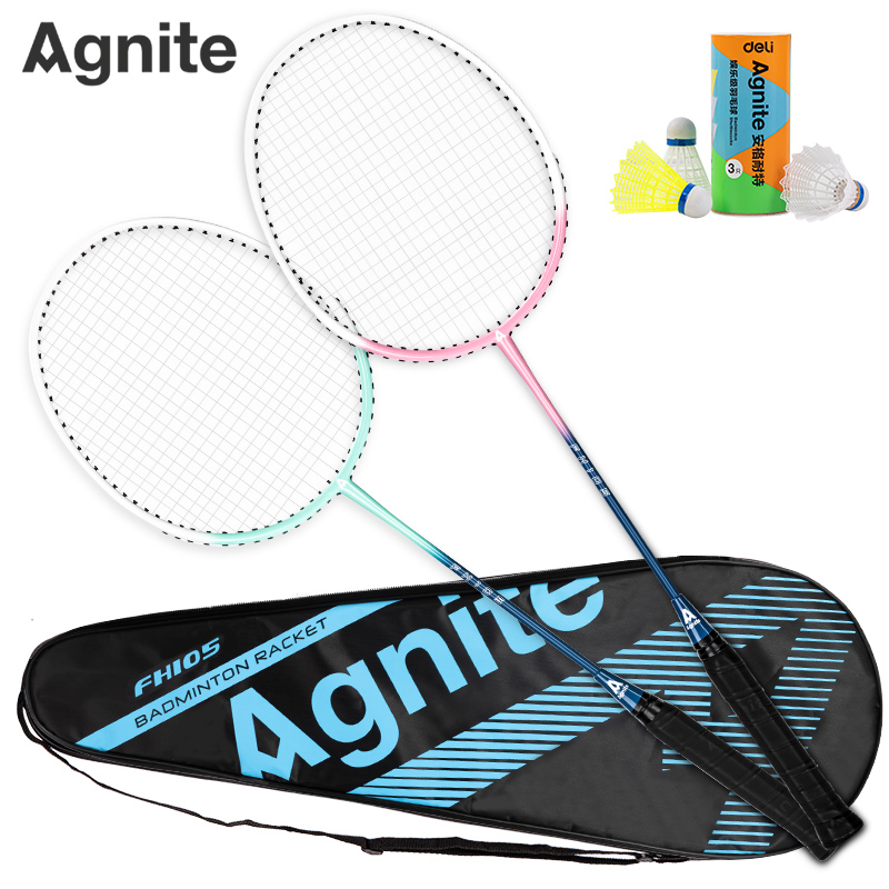 Jual Agnite Raket Bulutangkis / Badminton Racket Isi 2 Gratis Tas dan ...