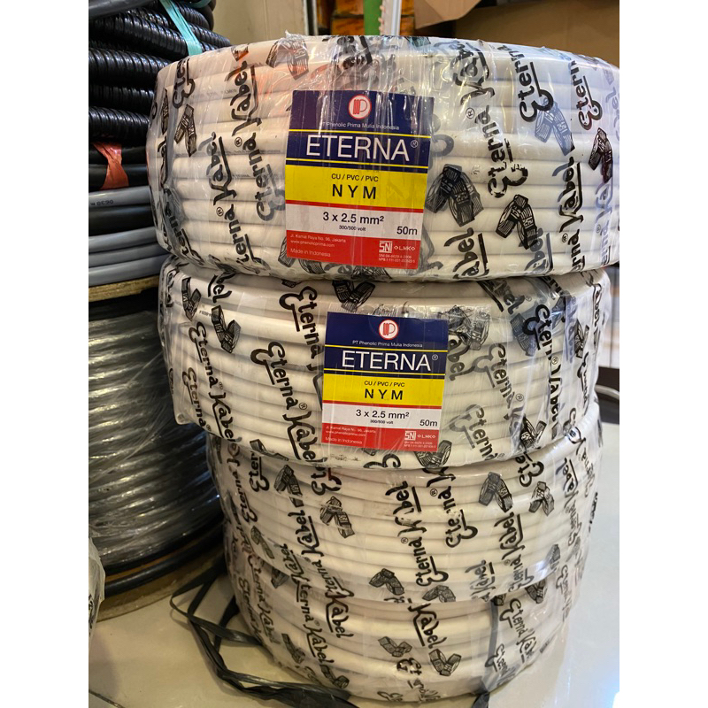 Jual ETERNA KABEL NYM 3x2.5MM ISI 3 / 1 ROLL 50 METER | Shopee Indonesia