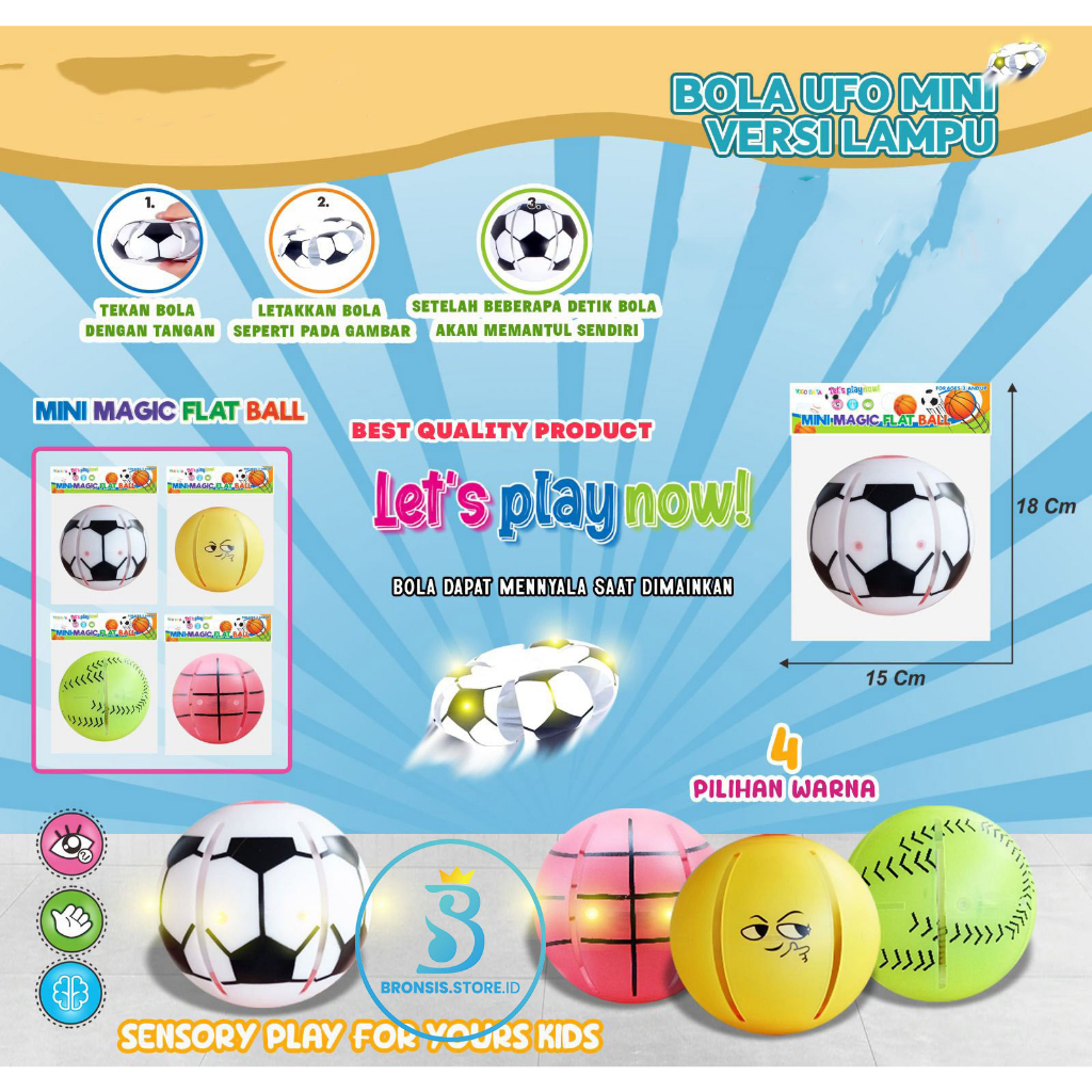 Jual Bronsis - Mainan Anak Bola UFO Bola Magic Flat MINI - Bola Injak ...