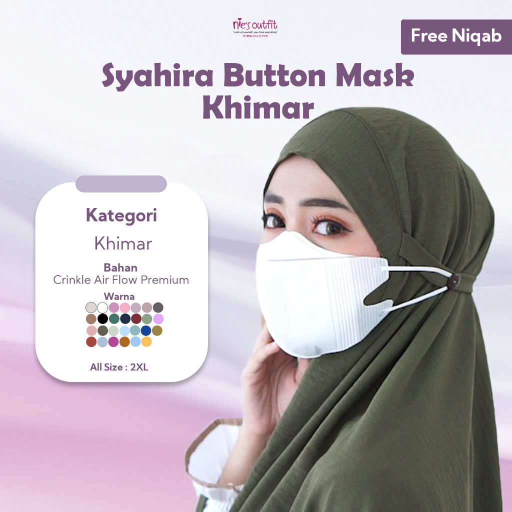 Jual Hijab Instant dengan Kancing Masker NIES OUTFIT Khimar SYAHIRA ...