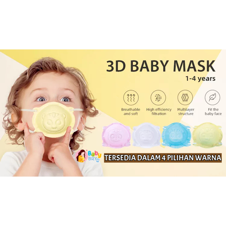 Jual 3D MASK MASKER BAYI BALITA KARAKTER LUCU ISI 10 PCS / MASKER ANAK ...