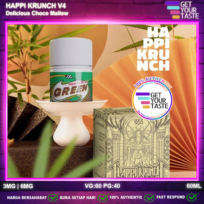 Jual Liquid Happi Krunch V4 Gold Edition Green 60ML by Wise Juice | Shopee Indonesia