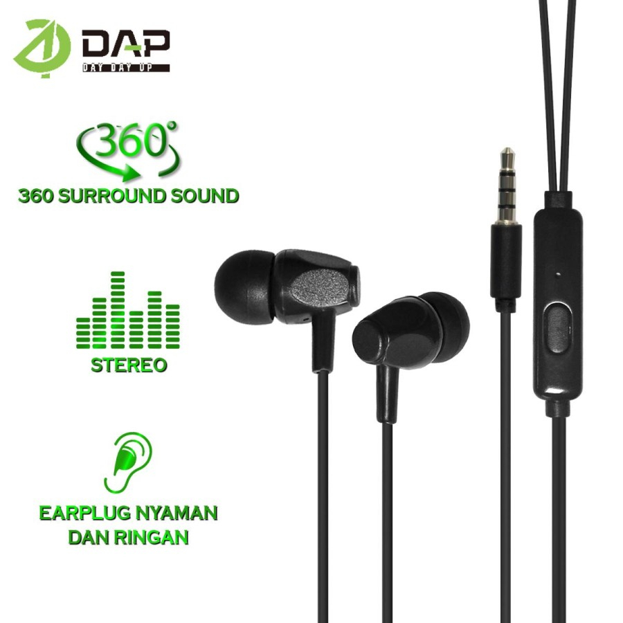 Jual Headset DAP DH-F23 Wired Headset Wired Earphone Stereo Earbuds ...